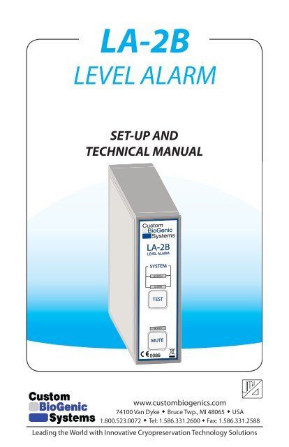 LA-2B Level Alarm Manual - Custom Biogenic Systems