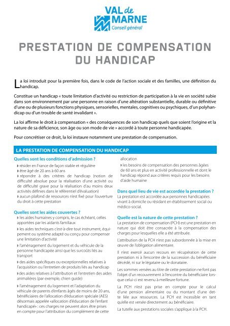 Note Explicative Sur La Prestation De Compensation Du Handicap