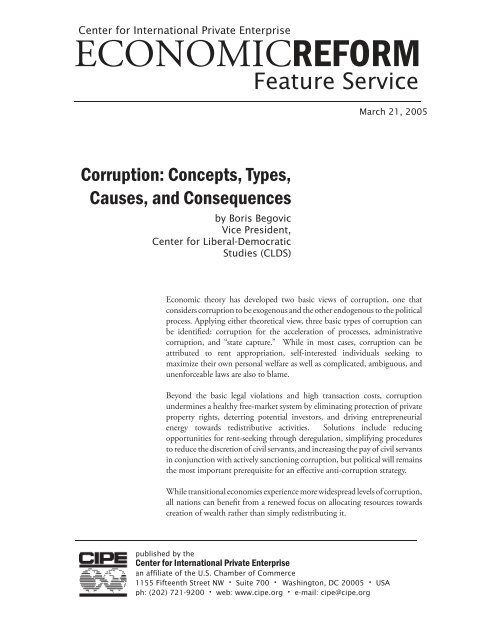 Corruption: Concepts, Types, Causes, and Consequences