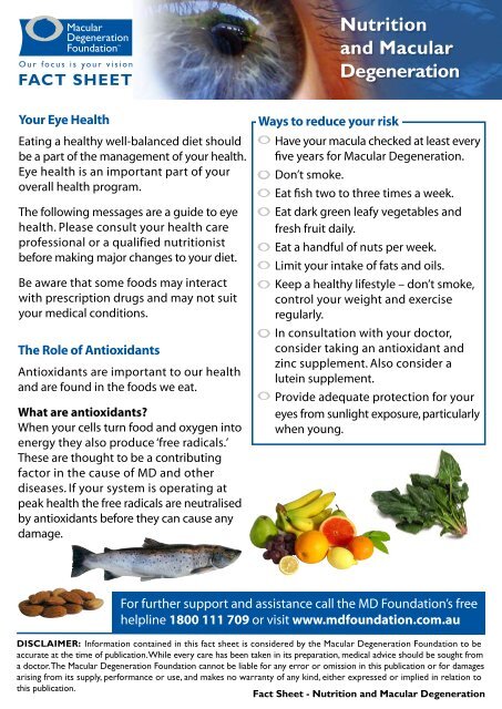 Nutrition and Macular - Macular Degeneration Foundation