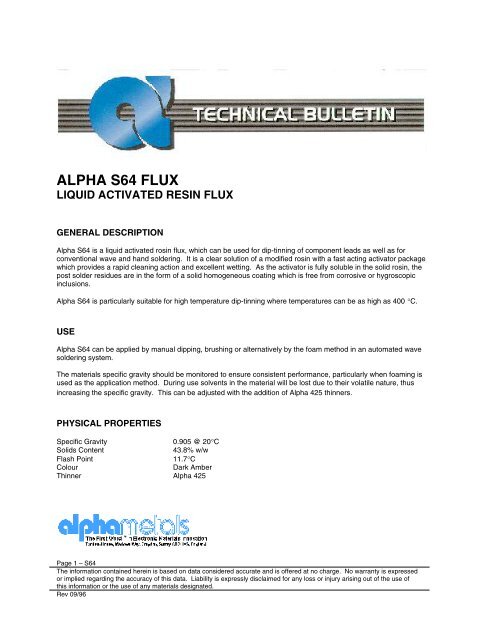 alpha s64 flux - The Solder Connection