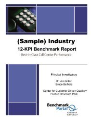 Sample 40-KPI Benchmark Report - BenchmarkPortal