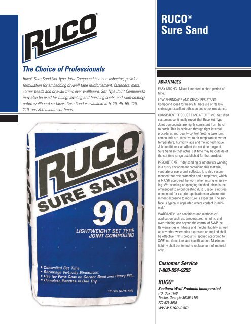 RUCOÃ‚Â® Sure Sand - Southern Wall Products