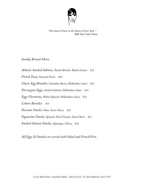 Lunch Menu 9/04 - Chez Josephine