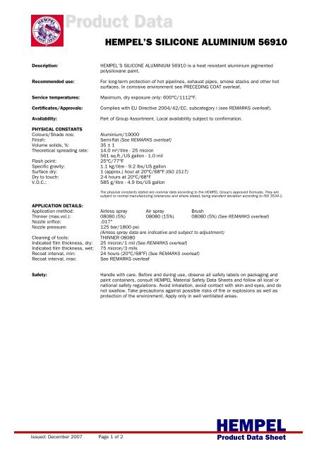 hempel's silicone aluminium 56910