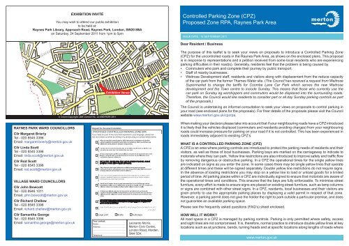 Controlled Parking Zone (CPZ) Proposed Zone ... - Merton Council