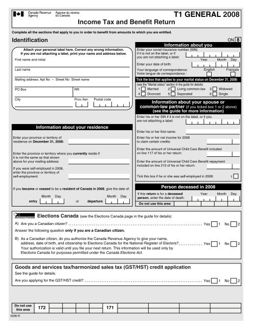 Canada Income Tax Return