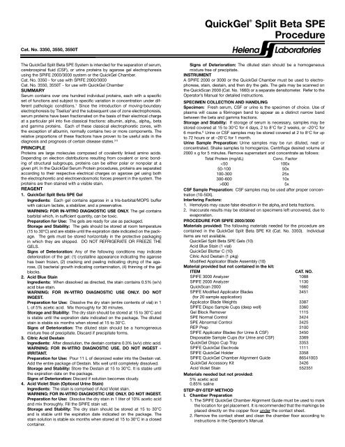 QuickGel® Split Beta SPE Procedure - Helena