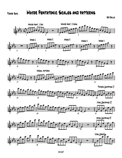 Major Pentatonic Scales and patterns - DrCalle.com