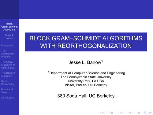 block gram--schmidt algorithms with reorthogonalization