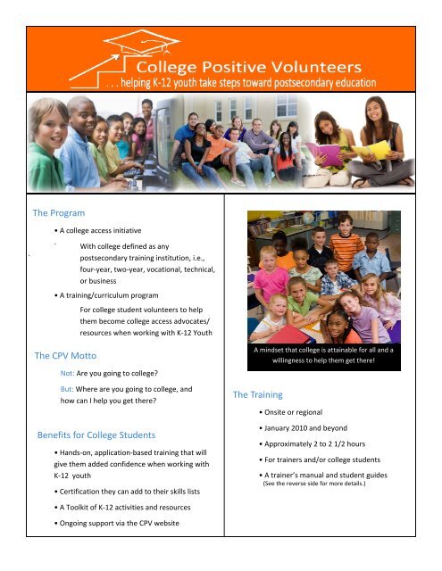 One Page Fact Sheet for students