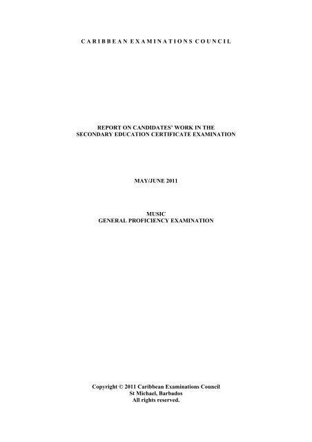 Music - Caribbean Examinations Council