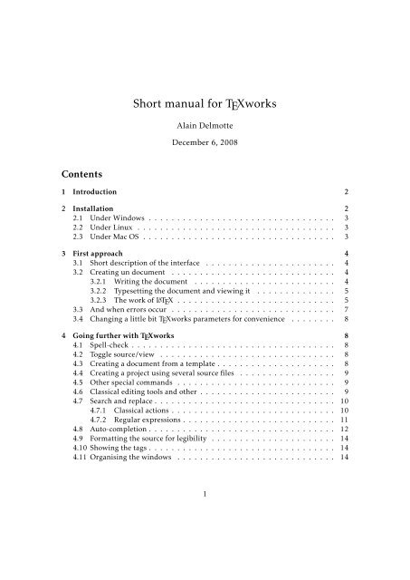Short manual for Texworks