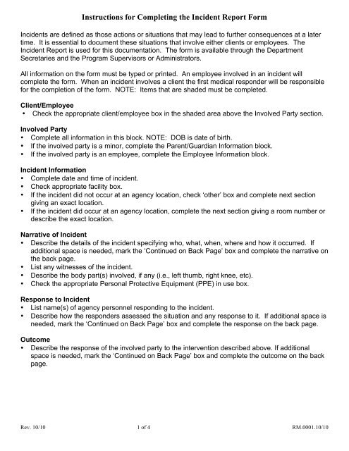 Instructions For Completing The Incident Report Form instructions-for-completing-the-incident-report-form