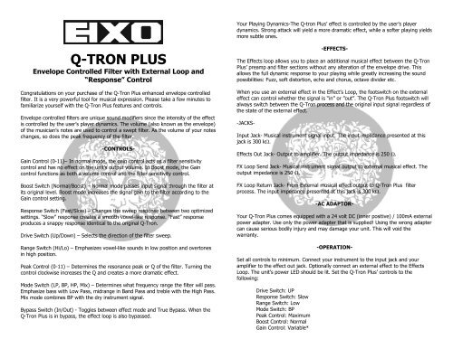 Q-Tron Plus - Instructions (PDF)