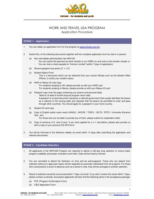 work and travel usa program - Intrinsic - for students and youth