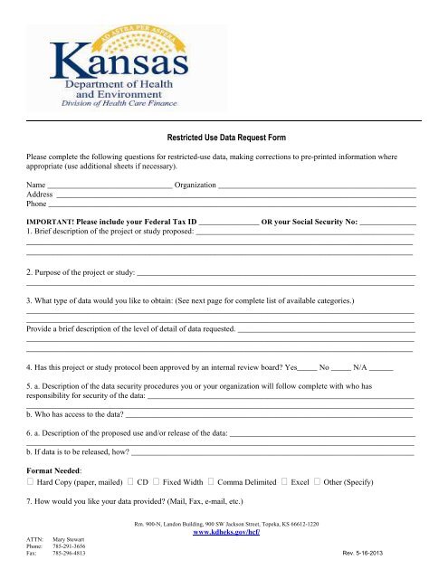 Data Request Form - KanCare