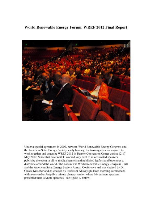 World Renewable Energy Forum, WREF 2012 Final Report:
