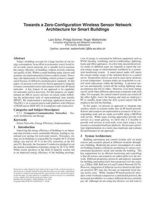 Towards a Zero-Configuration Wireless Sensor Network Architecture ...