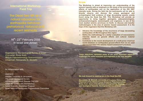 The Dead Sea Rift as a natural laboratory for earthquake behavior ...