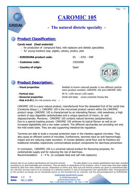 CAROMIC 105 - Euroduna Technologies Gmbh