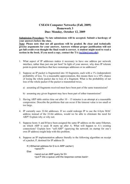 Cse434 Computer Networks Fall 2009 Homework 3 Impact