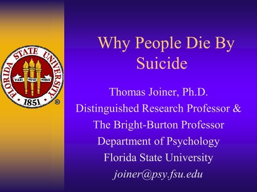 Why People Die Why People Die By Suicide