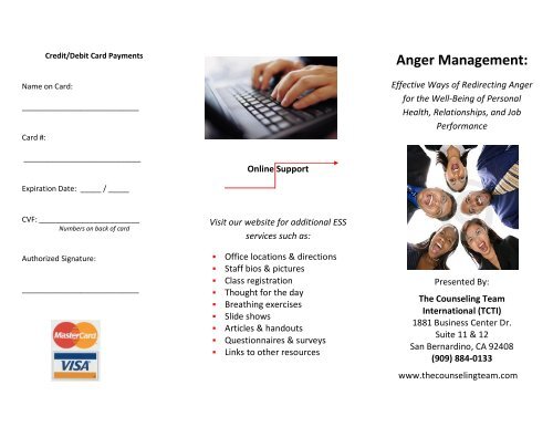 Anger Management Brochure - The Counseling Team International