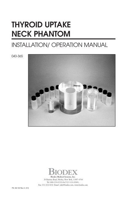 BIODEX THYROID UPTAKE NECK PHANTOM