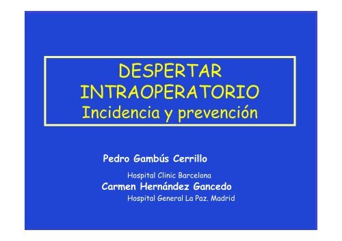 Despertar Intraoperatorio