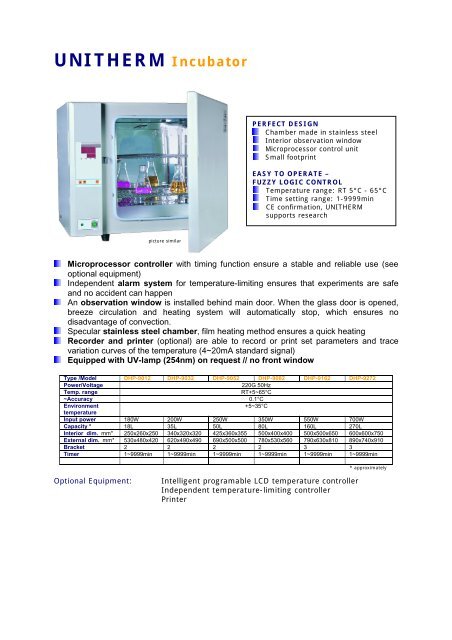 UNITHERM Incubator - UniEquip