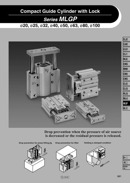 Compact Guide Cylinder with Lock - SMC
