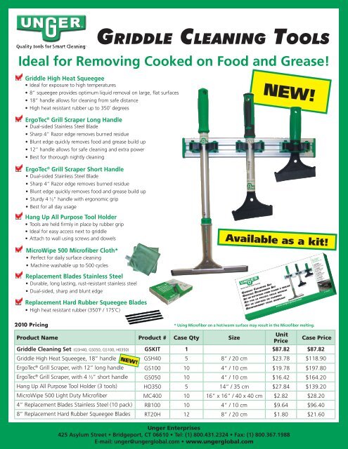 Griddle CleaninG Tools Ideal for Removing Cooked on ... - Unger
