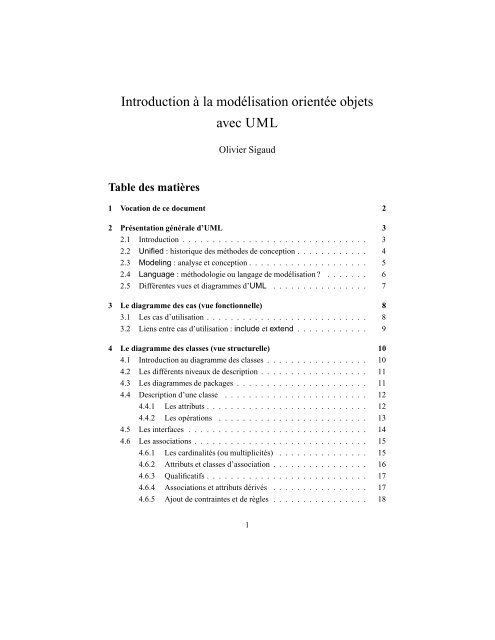 Introduction à la modélisation orientée objets avec UML