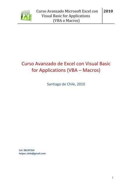 Microsoft Excel con Visual Basic for Applications (VBA o ... - helper
