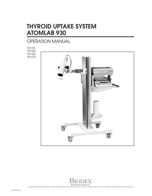 THYROID UPTAKE SYSTEM ATOMLAB 930 BIODEX
