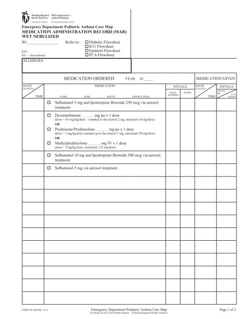 medication administration record (mar) - Winnipeg Regional Health ...