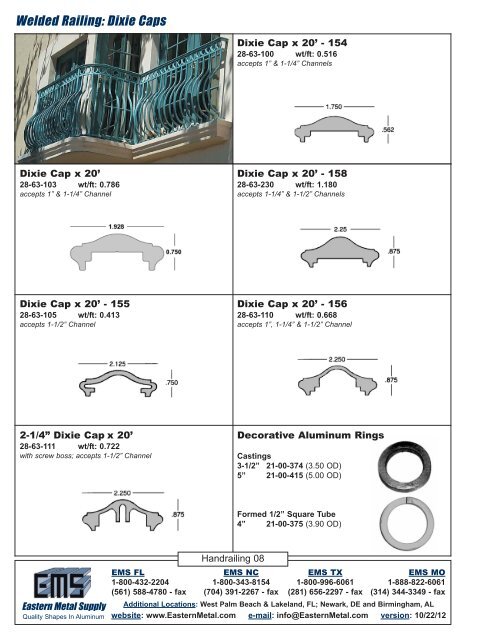 Aluminum Dixie Caps - Eastern Metal Supply