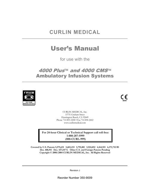Curlin 4000 User Manual - Med-E-Quip Locators