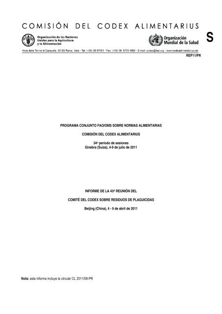 REP11/PR - CODEX Alimentarius