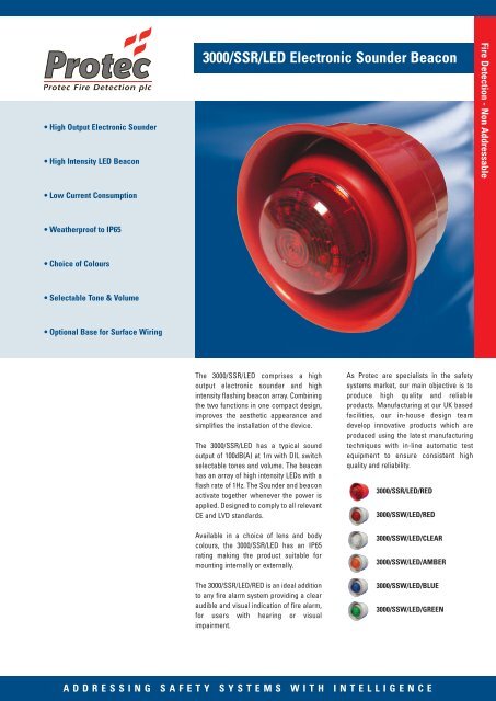 3000/SSR/LED Electronic Sounder Beacon - Protec Fire Detection