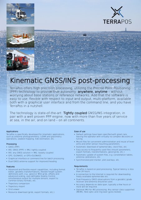 Kinematic GNSS/INS post-processing
