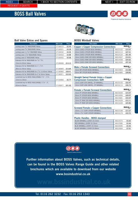 BOSS Ball Valves - BSS Price Guide 2010