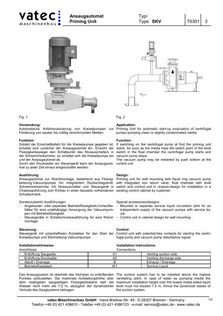 Priming Unit Type SKV 70301 3 - vatec Maschinenbau GmbH