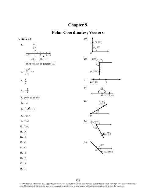 Chapter 9 Polar Coordinates; Vectors