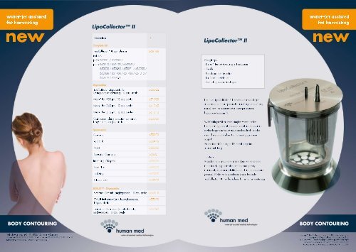 product brochure Lipo Collector 2 english - Esthetic Med GmbH