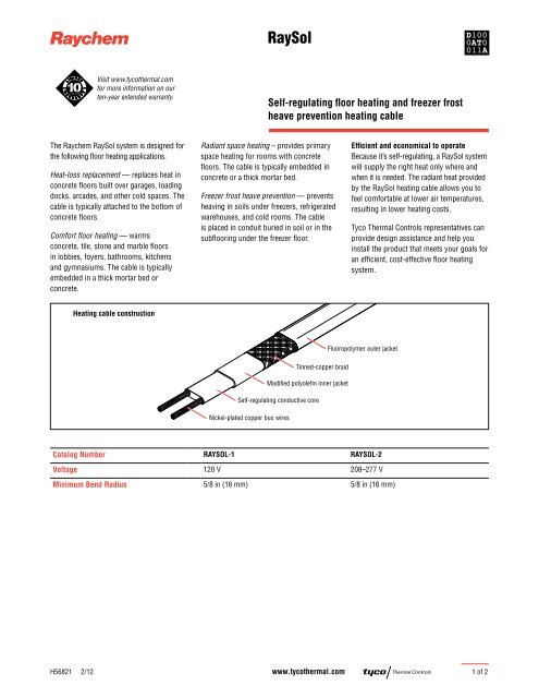 RaySol - Tyco Thermal Controls