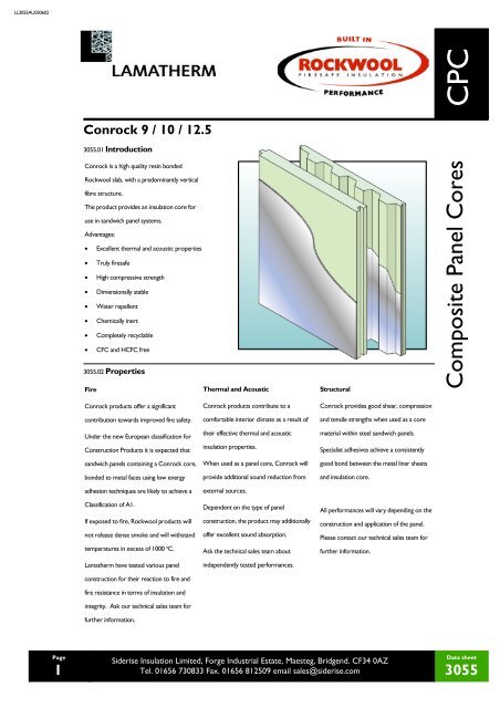 Lamatherm Cores for Composite Panels - Conrock - Siderise