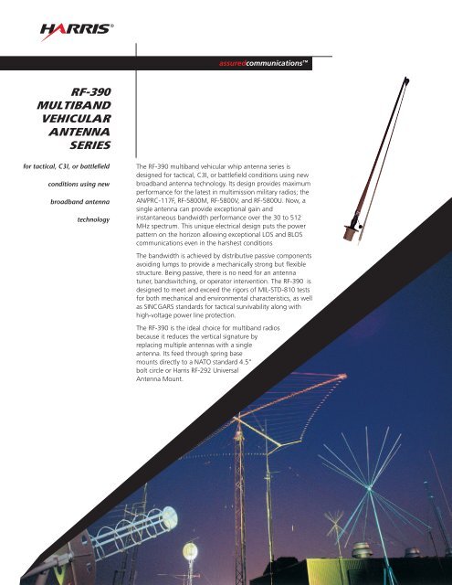 RF-390 Multiband Vehicular Antenna Systems Data Sheet - Harris ...