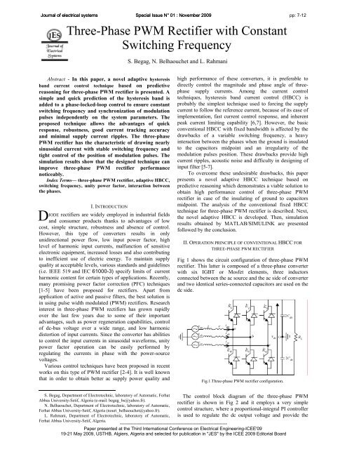 Three Phase Pwm Rectifier With Constant Switching Frequency